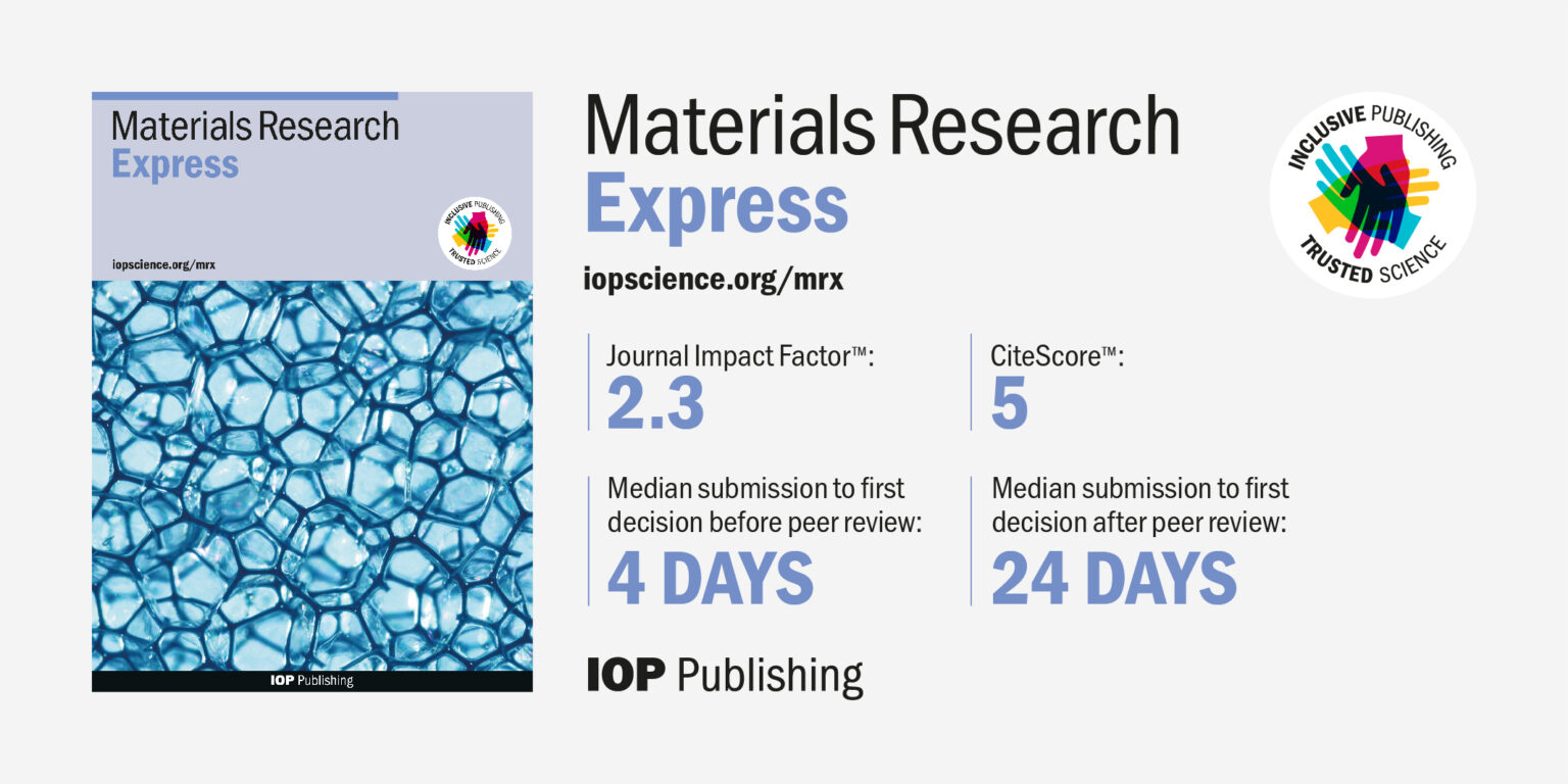 IOP出版社材料类期刊影响因子表现出色 - IOP China